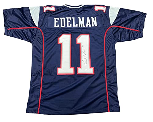 Julian Edelman New England Patriots Signed Autograph Custom Blue Jersey JSA Certified