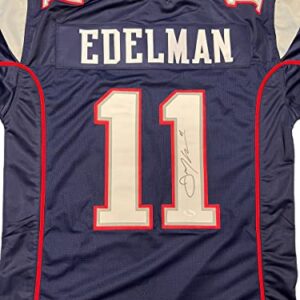 Julian Edelman New England Patriots Signed Autograph Custom Blue Jersey JSA Certified