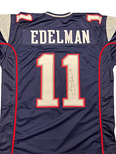 Julian Edelman New England Patriots Signed Autograph Custom Blue Jersey JSA Certified