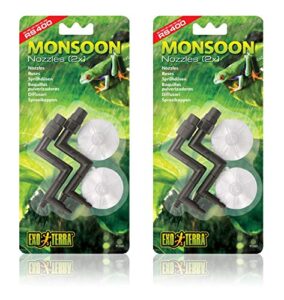 exo terra 4 pack of monsoon replacement nozzles, for extending terrarium misting system