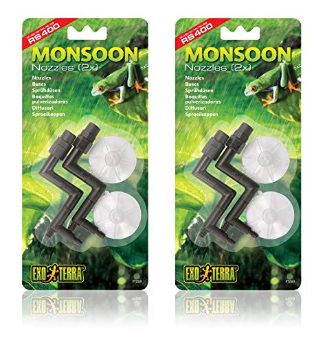 Exo Terra 4 Pack of Monsoon Replacement Nozzles, for Extending Terrarium Misting System