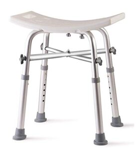 dr. kay’s adjustable bath chair with unique heavy duty crossbar supports, shower stool, bathroom chair, safety handicap shower chair for inside shower seat, shower bench, 350 lb capacity