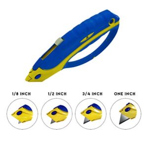 Safe-Grip Retractable Comfort-Grip Box Cutter Utility Knife, Protects Knuckles 6-3/4” Long