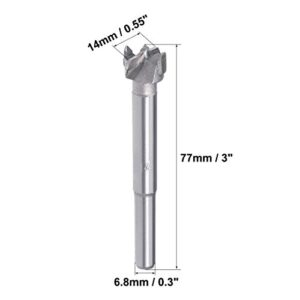 uxcell Forstner Drill Bits 14mm, Tungsten Carbide Wood Hole Saw Auger Opener Woodworking Hinge Hole Drilling Boring Bit Cutter 2Pcs Gray