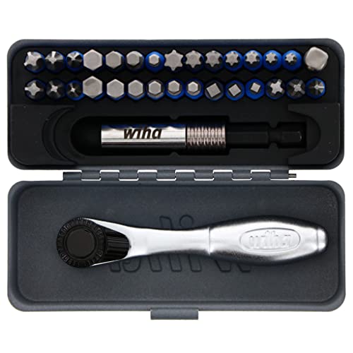 Wiha 76889 32 Piece GoBox TerminatorBlue Impact Bit Set with Mini Ratchet