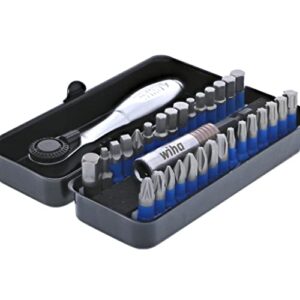 Wiha 76889 32 Piece GoBox TerminatorBlue Impact Bit Set with Mini Ratchet