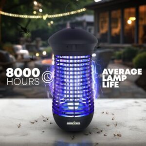 GREENSTRIKE Mosquito & Flying Insect Bug Zapper, Elektra Series 1800, Indoor & Outdoor Use, Easy Clean w/Detachable Bottom, Cleaning Brush Included, 4000V Powered Grid