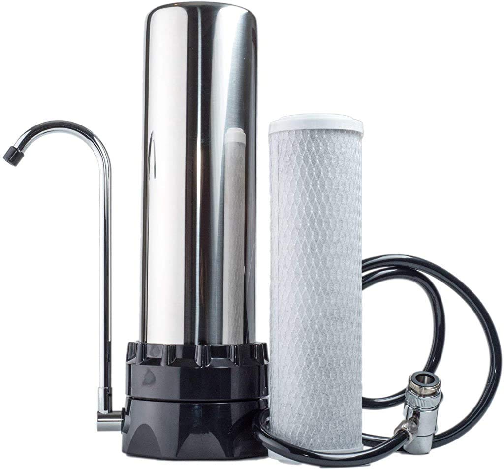 Lake Industries Stainless Steel Countertop Water Purifier Filter (10 Micron Carbon Block)