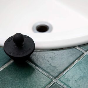 StopShroom Tub 2 Pack Universal Stopper for Bathtub and Bathroom Sink Drains, Black Plug 2pk, 2 Count