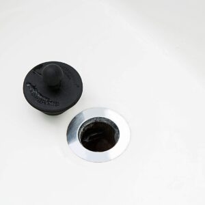 StopShroom Tub 2 Pack Universal Stopper for Bathtub and Bathroom Sink Drains, Black Plug 2pk, 2 Count