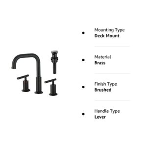 HOMELODY 2 Handles Bathroom Faucet Oil Rubbed Bronze, 8 inch Widespread Faucet for Bathroom Sink, 3 Hole Bath Sink Faucet with Pop Up Drain