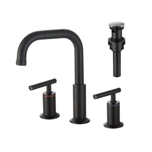 homelody 2 handles bathroom faucet oil rubbed bronze, 8 inch widespread faucet for bathroom sink, 3 hole bath sink faucet with pop up drain