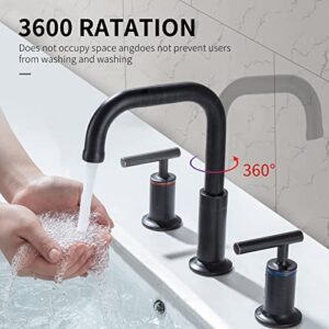 HOMELODY 2 Handles Bathroom Faucet Oil Rubbed Bronze, 8 inch Widespread Faucet for Bathroom Sink, 3 Hole Bath Sink Faucet with Pop Up Drain