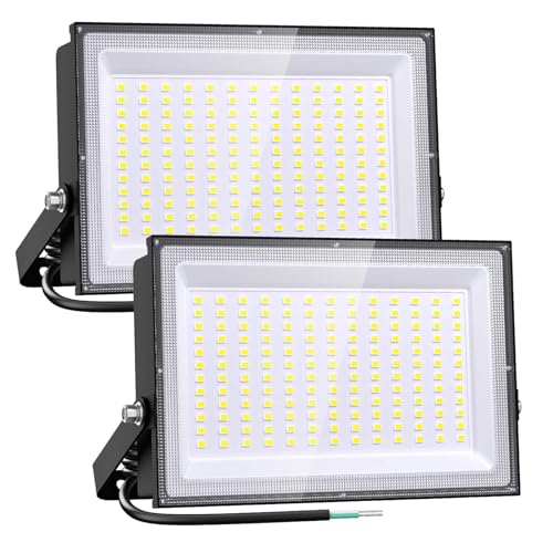 Onforu 150W LED Flood Light Outdoor, 12000LM Super Bright Security Light, IP66 Waterproof Outdoor Floodlight, 2 Pack 6500K Daylight White LED Exterior Light for Basketball Court, Stadium, Playground