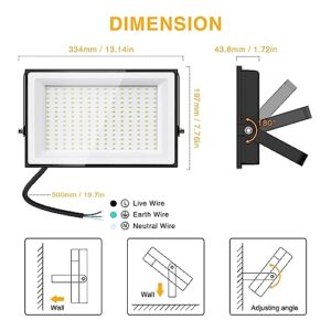 Onforu 150W LED Flood Light Outdoor, 12000LM Super Bright Security Light, IP66 Waterproof Outdoor Floodlight, 2 Pack 6500K Daylight White LED Exterior Light for Basketball Court, Stadium, Playground