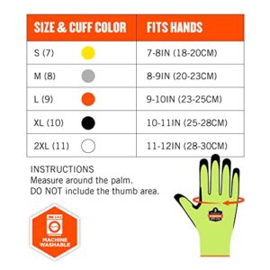 Ergodyne Cut Resistant Gloves, Cut Level 4, Nitrile Coated Palm for Grip, Hi Vis, ProFlex 7041 Lime, Large