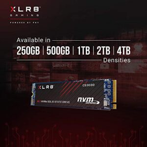 PNY XLR8 CS3030 250GB M.2 PCIe NVMe Gen3 x4 Internal Solid State Drive (SSD), Read up to 3,500 - M280CS3030-250-RB