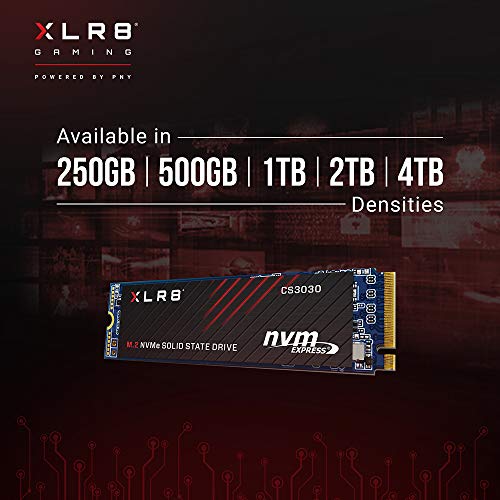 PNY XLR8 CS3030 250GB M.2 PCIe NVMe Gen3 x4 Internal Solid State Drive (SSD), Read up to 3,500 - M280CS3030-250-RB