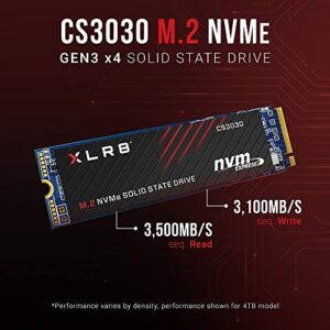 PNY XLR8 CS3030 250GB M.2 PCIe NVMe Gen3 x4 Internal Solid State Drive (SSD), Read up to 3,500 - M280CS3030-250-RB