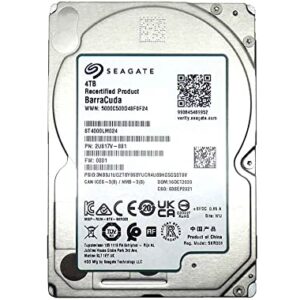 Seagate BarraCuda Internal Hard Drive 4TB SATA 6Gb/s 128MB Cache 2.5-Inch 15mm (ST4000LM024) (Renewed),Mechanical Hard Disk