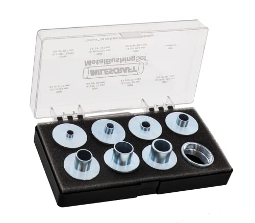 Milescraft 1228 Metal Bushing Set - 11 pc. Router Template Guide Set – Fits Porter Cable Style Router Sub Bases - Universal