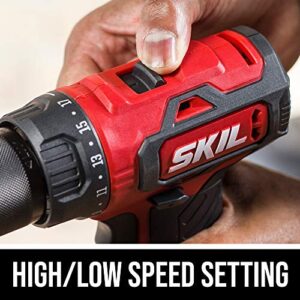 SKIL PWR CORE 20 Brushless 20V 1/2 Inch Drill Driver Includes 2.0Ah Lithium Battery and PWR JUMP Charger - DL529302