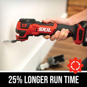 SKIL PWRCore 12 Brushless 12V Oscillating MultiTool, Includes 2.0Ah Lithium Battery and PWRJump Charger - OS592702