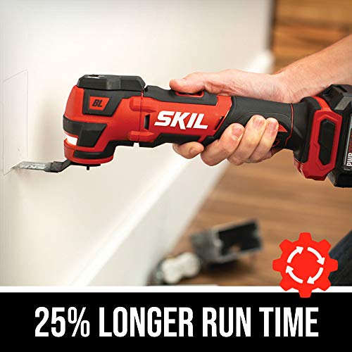 SKIL PWRCore 12 Brushless 12V Oscillating MultiTool, Includes 2.0Ah Lithium Battery and PWRJump Charger - OS592702