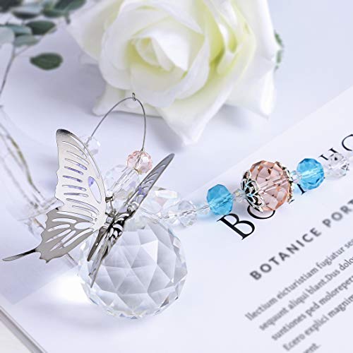 H&D HYALINE & DORA 30mm Handmade Butterfly Crystal Ball Prism Rainbow Maker Hanging Suncatcher Home Decoration