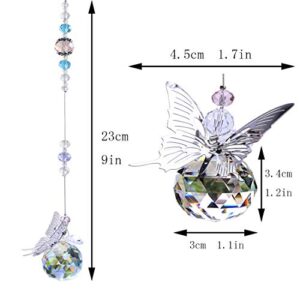 H&D HYALINE & DORA 30mm Handmade Butterfly Crystal Ball Prism Rainbow Maker Hanging Suncatcher Home Decoration