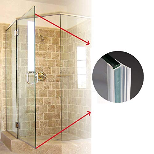 Zengest Glass Door Seal Strip, 120 Inch Soft Shower Door Sweep to Stop Leaks, Shower Silicone Seal Strip