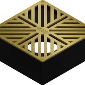 USA Made - Sinnov - 6" x 6" Premium Brass Outdoor Modern Paver Size Drain Grate - Use with both 3" or 4" Drain Pipe, PVC or Flexible Pipe (Brass)