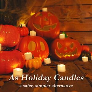 Amagic Flameless Votive Candles with Timer, 12 Pack Battery Operated LED Tea Lights in Warm White for Wedding,Table,Festival Celebration,Halloween,Christmas Decorations