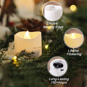 Amagic Flameless Votive Candles with Timer, 12 Pack Battery Operated LED Tea Lights in Warm White for Wedding,Table,Festival Celebration,Halloween,Christmas Decorations