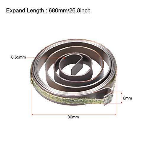 uxcell Drill Press Spring Drill Press Quill Feed Return Coil Spring Assembly Spring Steel Chemical Blackening Finish 680mm Expand Long 36x6x0.65mm 2 Pcs