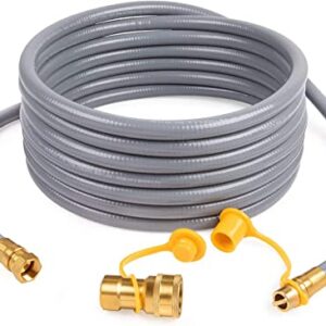 GASPRO 3/8" ID Natural Gas Hose, Low Pressure LPG Hose with Quick Connect, for Weber, Char-broil, Pizza Oven, Patio Heater and More, 24-Foot