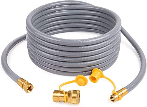 GASPRO 3/8" ID Natural Gas Hose, Low Pressure LPG Hose with Quick Connect, for Weber, Char-broil, Pizza Oven, Patio Heater and More, 24-Foot