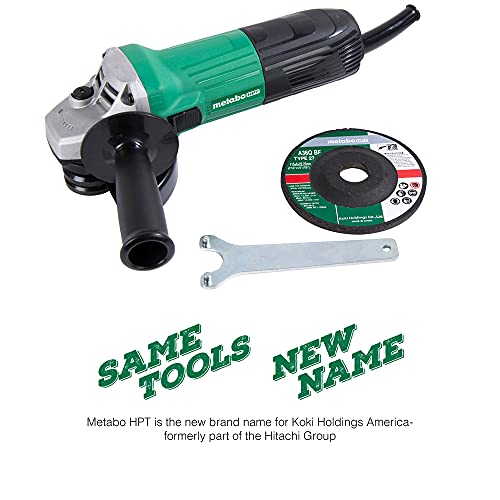 Metabo HPT Angle Grinder, 4-1/2-Inch, 5.1-Amp Motor, Small Grip Diameter, 4 Lbs (G12SS2)