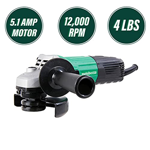 Metabo HPT Angle Grinder, 4-1/2-Inch, 5.1-Amp Motor, Small Grip Diameter, 4 Lbs (G12SS2)