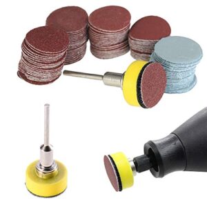 Saiper 100pcs 1 Inch/25mm Sanding Discs Pad Sander Disk Kit with 1/8” Shank Abrasive Polish Pad Plate for Dremel Rotary Tool, 100/180/240/1500/3000 Grit Paper