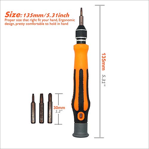 Screwdriver Suitable for Ring Doorbell Replacement, TECKMAN 5 in 1 Screwdriver Bit Set for Battery Change and Fit for 1; 2; & Pro Version, Applicable for Ring Doorbell