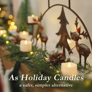 Amagic 24Pcs Flickering Flameless Tea Lights Battery Operated, 200+ Hours Long Lasting Flameless Votive Candles, Electric Candle for Wedding Table Centerpiece, Home Decor, Gift, Holiday Decor