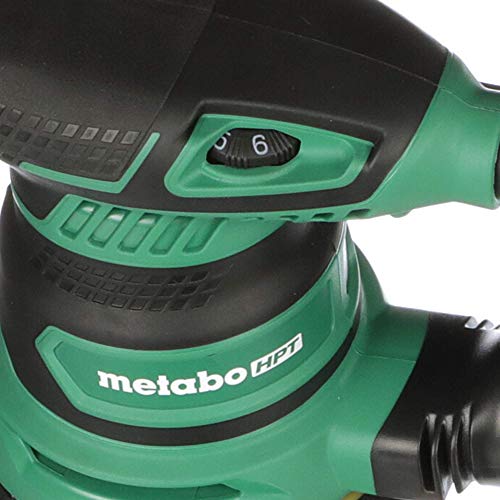 Metabo HPT 5-Inch Random Orbit Sander | Variable Speed | Powerful 230W 2.8 Amp Motor | Soft Elastomer Grip | Includes 5 Pieces of Sanding Paper, Dust Bag, Vacuum Adapter | 5-Year Warranty | SV13YST