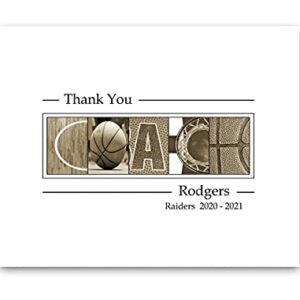 Basketball Coach Gift - Coach Appreciation Gift - End of Season Gift - Coach Gift from team - Unframed 11x14 print with room for player's signatures