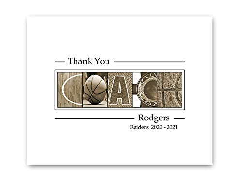 Basketball Coach Gift - Coach Appreciation Gift - End of Season Gift - Coach Gift from team - Unframed 11x14 print with room for player's signatures