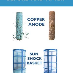 Copper Anode, Basket, and Coil Cleaner - Easy to Use, Prolongs The Electrode (8oz) - Cleans Your Solar Pool Ionizer's Basket and Electrode, All at Once - Sun Shock Soak and Rinse