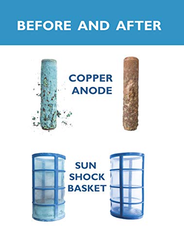 Copper Anode, Basket, and Coil Cleaner - Easy to Use, Prolongs The Electrode (8oz) - Cleans Your Solar Pool Ionizer's Basket and Electrode, All at Once - Sun Shock Soak and Rinse