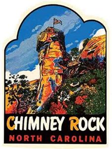 chimney rock north carolina vintage travel decal sticker souvenir