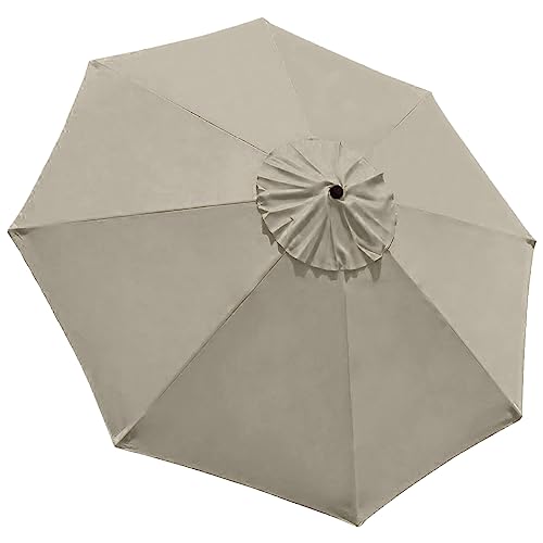 EliteShade USA Sunumbrella 9ft Replacement Covers 8 Ribs Market Patio Umbrella Canopy Cover (CANOPY ONLY) (Beige)