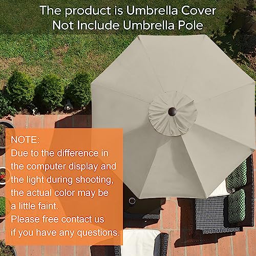 EliteShade USA Sunumbrella 9ft Replacement Covers 8 Ribs Market Patio Umbrella Canopy Cover (CANOPY ONLY) (Beige)